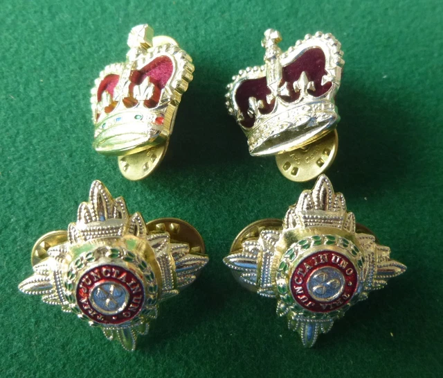 BRITISH ARMY OFFICER'S Rank Badges - Staybrite Pips & Crowns Lieutenant ...