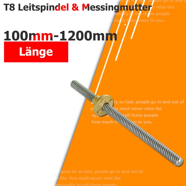 T8 8MM 100-1200MM Trapezgewindespindel 3D Drucker Fräse Spindel Messingmutter EUR 7,00 - PicClick DE