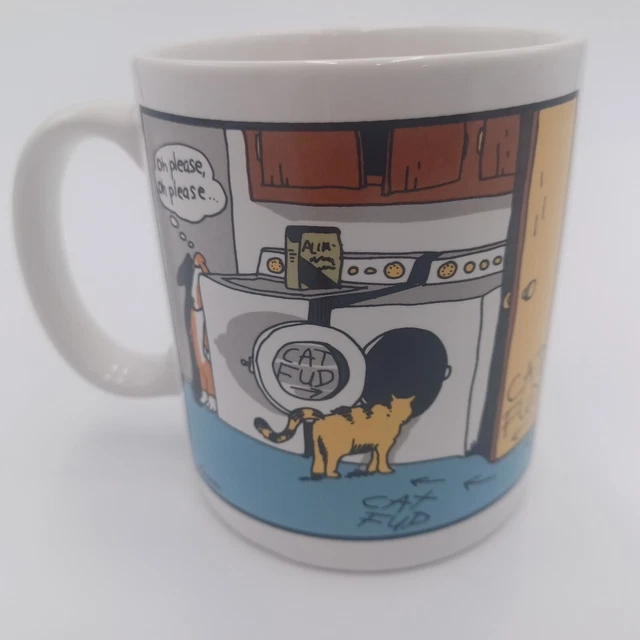 &VINTAGE THE FAR Side Gary Larson ""Cat Fud"" 1985 Becher Tasse Hund ...