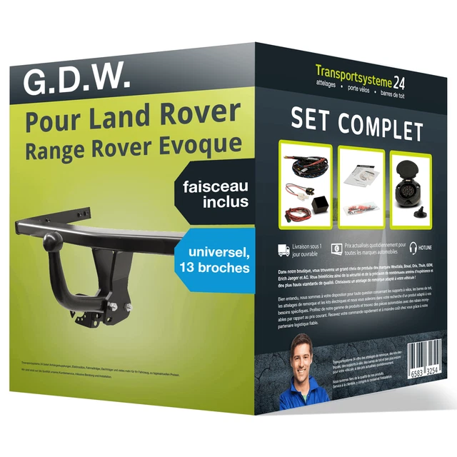 PACK ATTELAGE POUR Land Rover Range Rov. 18- col de cygne et Faisceau u ...