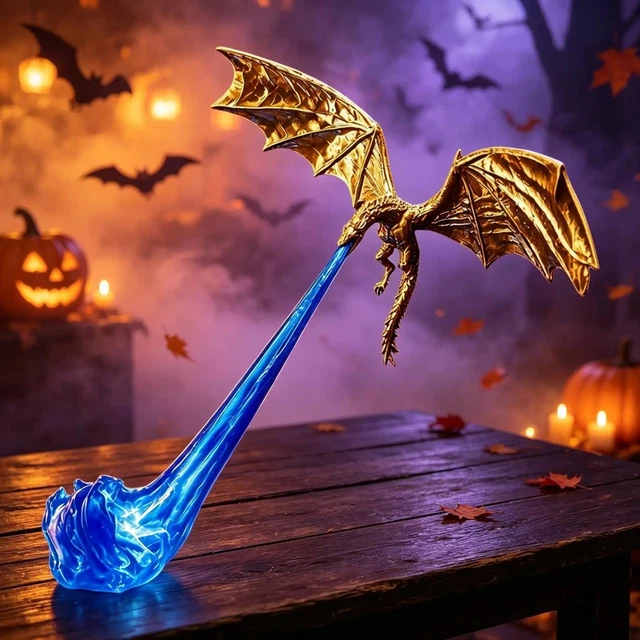 3D PRINTED DRAGON Bookshelf Lamp Fantasy LED Light Library Decor ...