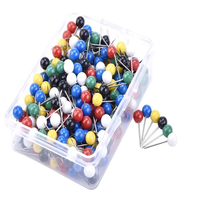 300 PCS PIN Thumb Tacks for Cork Board Thumbtacks Wall Steel Black Map ...