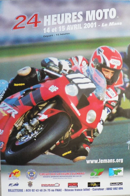Affiche Originale 24 Heures Du Mans Moto 2001 Honda Eur 8 00