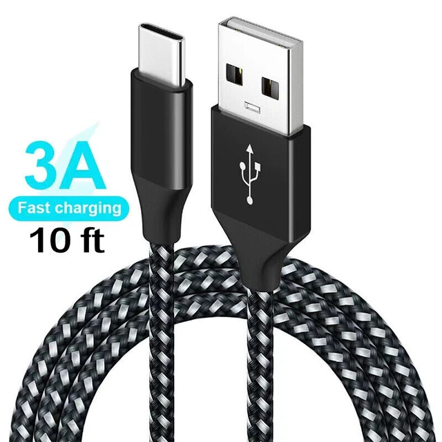 BRAIDED USB C Type-C Fast Charging Data SYNC Charger Cable Cord 3/6 ...