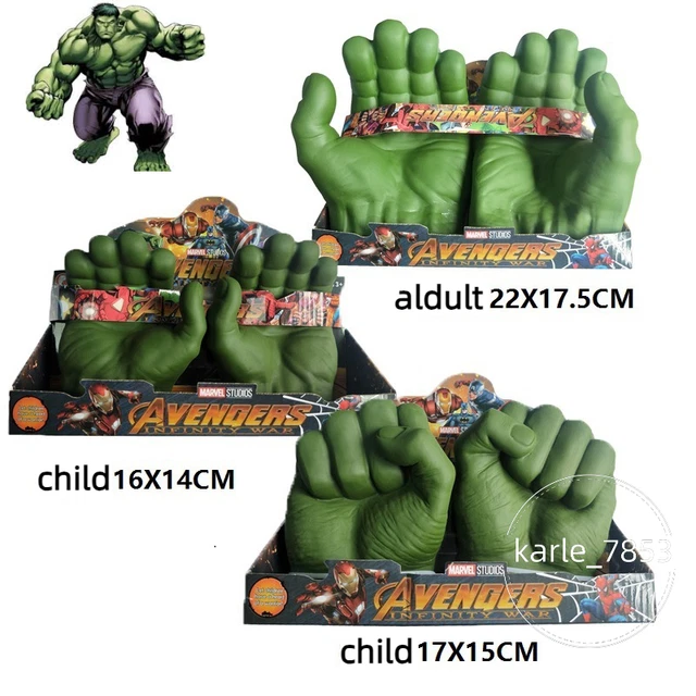 HULK HANDS SMASH Spiderman Gloves Avengers Cosplay Toy One Pair Fists ...