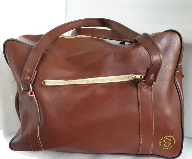 VINTAGE RARE IRAQ Iraqi Saddam Hussein era 1980s Iraqi made leather bag ...