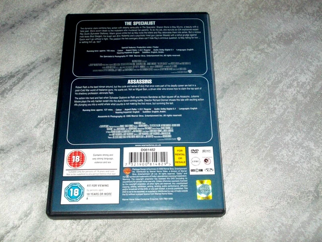 THE SPECIALIST/ASSASSINS (DVD) Sylvester Stallone,Sharon Stone,Antonio ...