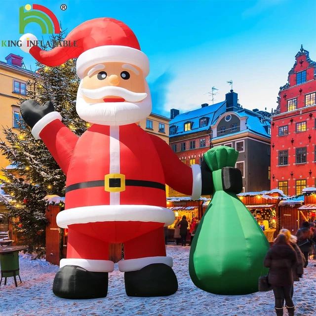 20FT GIANT INFLATABLE Santa Claus with Air Blower Fit Outdoor Christmas ...