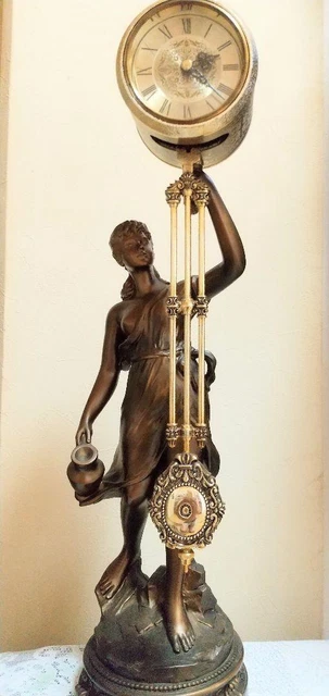CITIZEN CITIZEN PENDULUM clock goddess statue. bronze statue retro rare ...