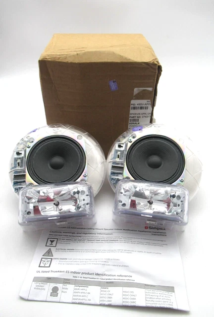 2 PACK SIMPLEX 49SV-APPLC-BA Ceiling Mount Speaker W Visible Light Fire ...