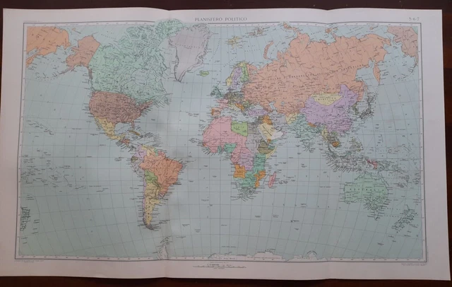1956 POLITICAL PLANISPHERE Map with Card £15.06 - PicClick UK