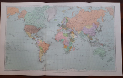MAP MAP WITH 1956 Year Tab Political Planisphere £15.40 - PicClick UK