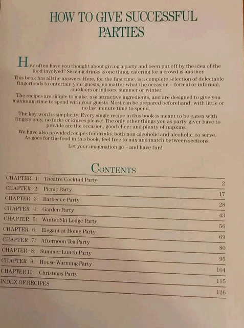 VINTAGE SELECT KITCHEN Class - Fun Food Picnics Parties Snacks ...