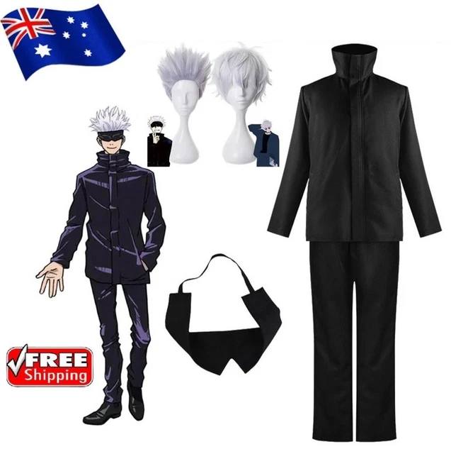 ANIME JUJUTSU KAISEN Satoru Gojo Cosplay Costume School Uniform ...