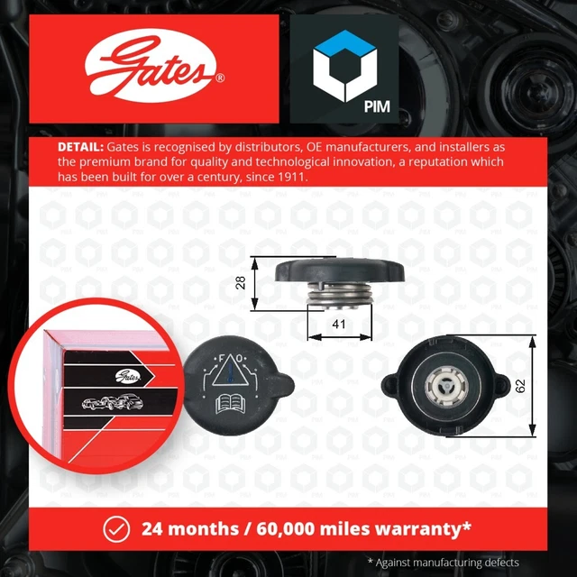 RADIATOR CAP FITS CITROEN XANTIA 93 to 03 Gates 130665 1306C7 130680 ...