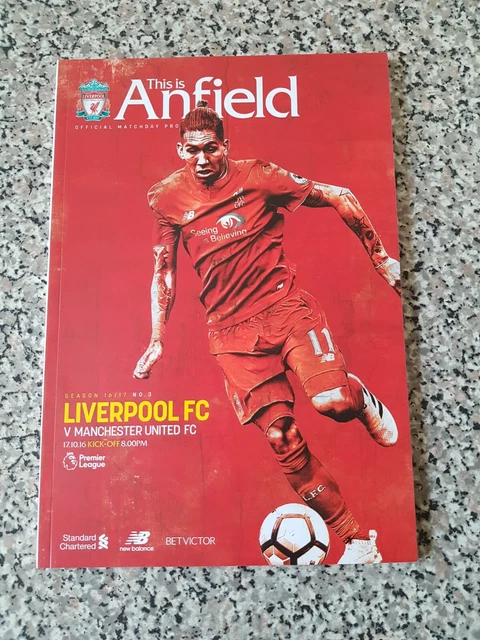 PROGRAMME PREMIER LEAGUE LIVERPOOL V MAN UTD 17th oct 2016 £1.79 ...