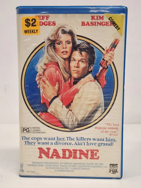 NADINE (CLAMSHELL PAL VHS Video) ex rental - 1987 (Jeff Bridges, Kim ...