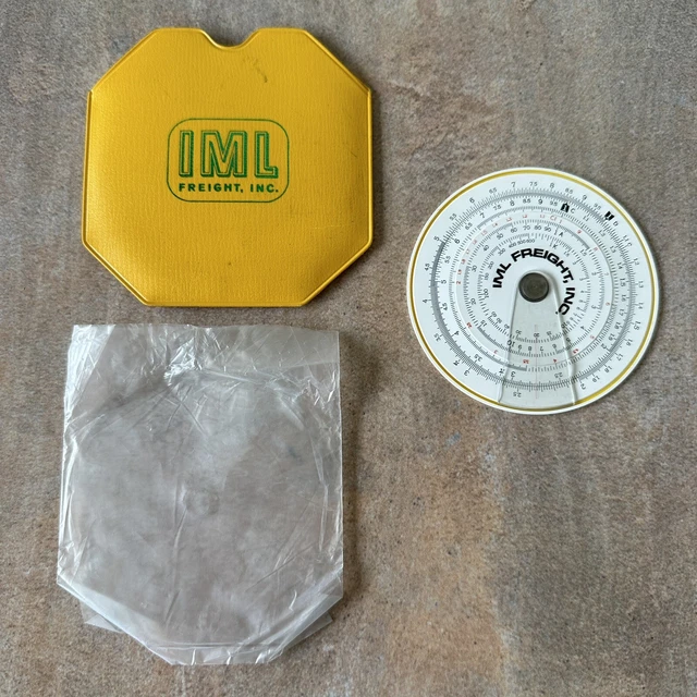 IML FREIGHT CIRCULAR Slide Rule Calculator HTF Ruler Chart Flow ...