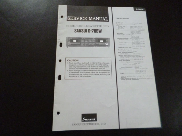 ORIGINAL SERVICE MANUAL Schaltplan Sansui D-M900WR EUR 11,90 - PicClick DE