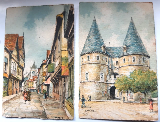 LOT 4 CARTES postales anciennes Beauvais Oise 60 Illustrations Barday ...