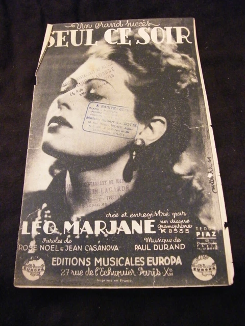 PARTITURA SOLO QUESTA Sera Léo Marjane Foglio Musicale EUR 17,35 ...