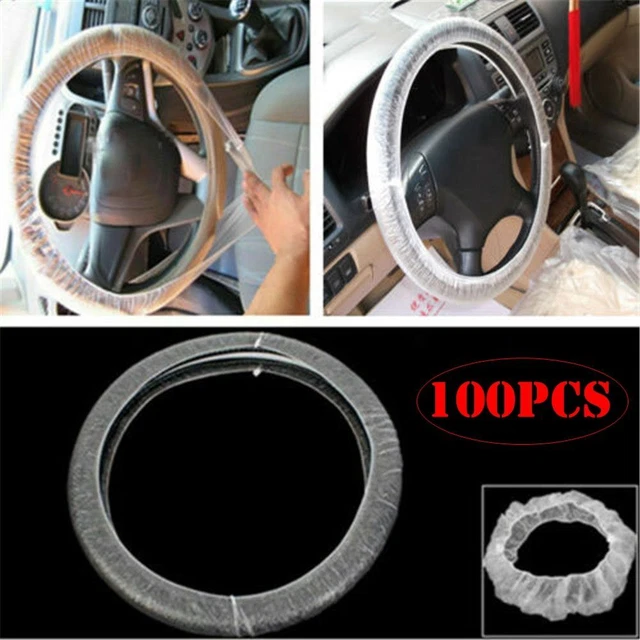 SAFETY STEERING WHEEL Cover Protection Bags Transparent Plastic Covers ...