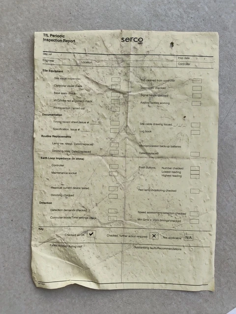 SERCO TFL PERIODIC Inspection Report Form Carbon Copy Transport For ...