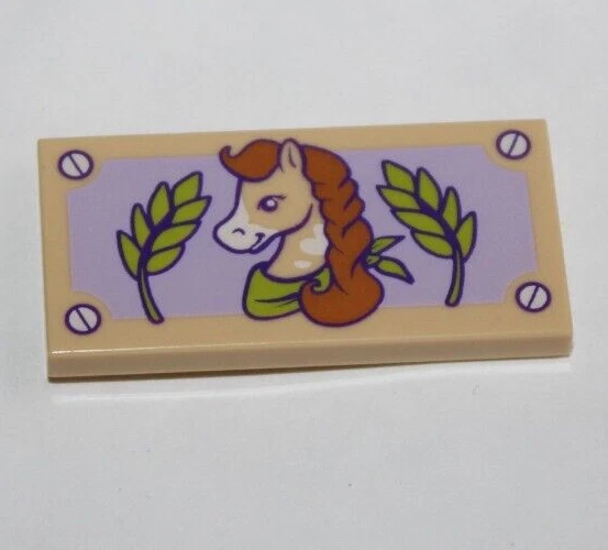 LEGO FRIENDS TAN Tile 2x4 with Horse ref 87079pb0544 Set 41361 Mia's ...