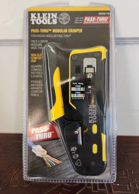 KLEIN TOOLS VDV226-110 Pass-Thru Modular Wire Crimper, All-in-One Tool ...