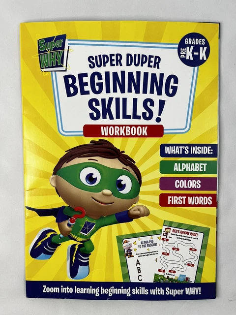 SUPER WHY SUPER Duper Beginning Skills PBS Kids Kindergarten Workbook ...