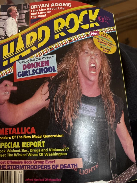 HARD ROCK VIDEO Magazine January 1986 Metallica w DOKKEN Centerfold ...
