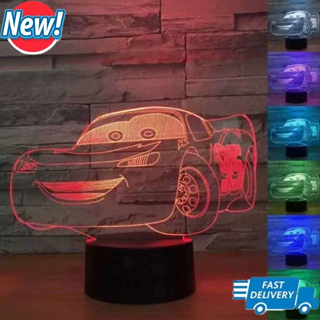 CARS LIGHTNING MCQUEEN 3D LED Night Light Touch Swift Table Bed Desk ...