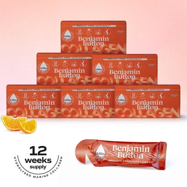 84X MARINE COLLAGEN Liquid Sachets - Benjamin Button® £105.95 - PicClick UK