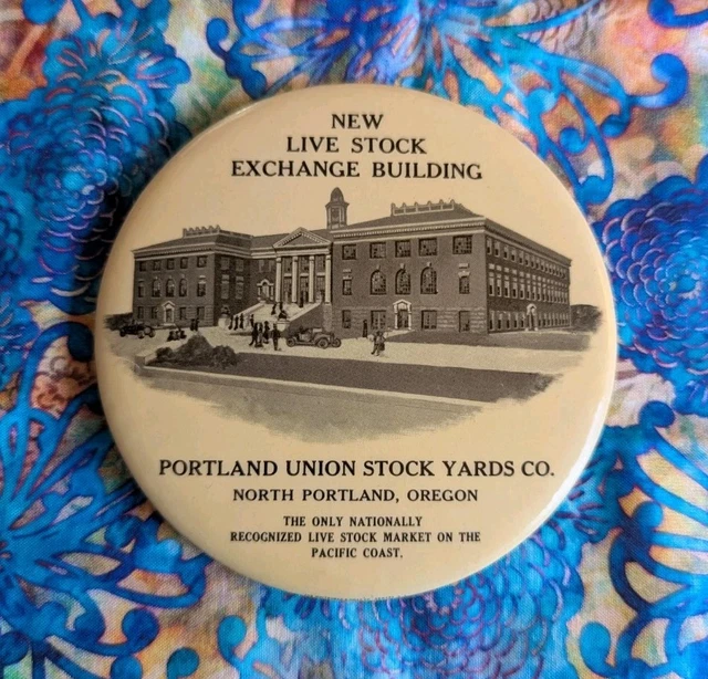 STOCK YARDS KENTON Portland Oregon Advertising Mirror Paperweight VTG ...