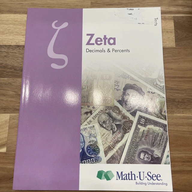 MATH U SEE Zeta Decimals & Percents Tests Booklet Mathematics NEVER ...