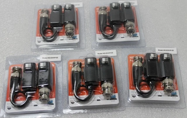 LOT OF 5 HD-EV01P-03 HD Passive Video Balun Network Transceiver, HDTVI ...