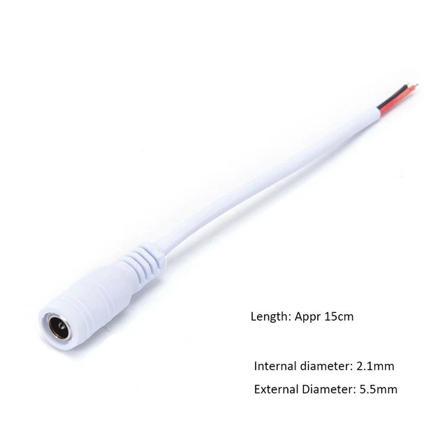 LED STRIP WIRING DC Male Female Power Plug 5.5x2.1mm Power DC Connector ...