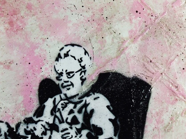 GRAFFITI BANKSY KNITTING Grannies Street Art 140cm x 100cm Textured ...