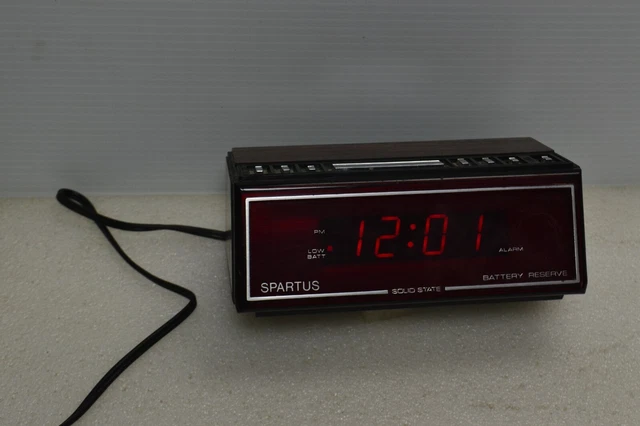SPARTUS LED ALARM clock, Vintage, rare red face, Tested working £14.23 ...
