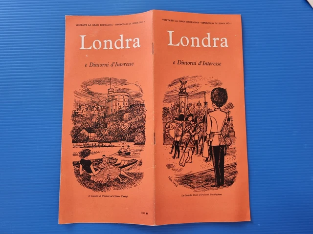 LONDON 50S VINTAGE Leaflet Guide Tourist Brochure Travel Map Booklet ...