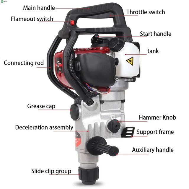 4-STROKE ROCK BREAKING Electric Hammer Small Impact Drilling Mountain ...