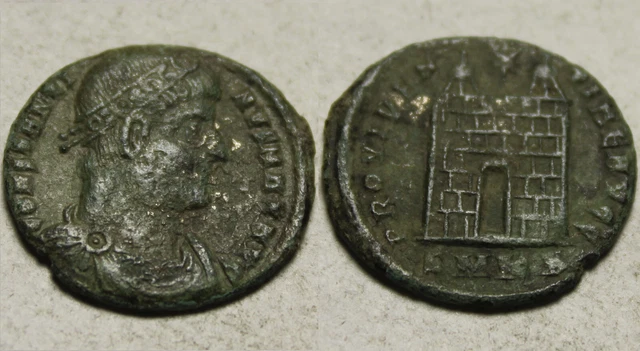 RARE GENUINE ANCIENT Roman coin Constantine 325 Camp gate Star Cyzicus ...
