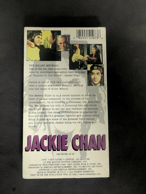 JACKIE CHAN THE Killer Meteors (1976) SEALED VHS 1995 Martial Arts ...