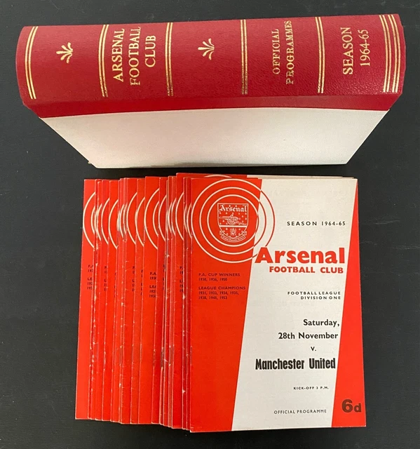 ARSENAL 1964 / 1965 Season - Complete set of home football programmes ...