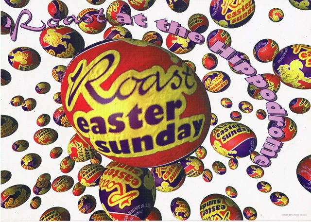 ROAST RAVE FLYER Flyers 7/4/96 A4 London Hippodrome Leicester Square £3 ...