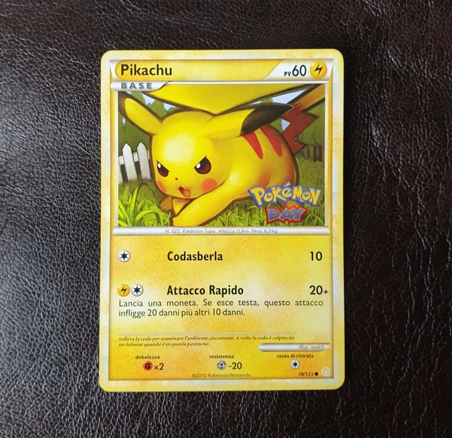 PIKACHU POKEMON DAY 2010 - carta promo rara 78/123 - condizioni Near ...