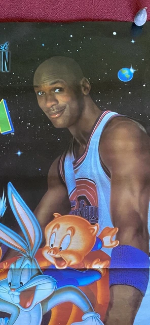 SPACE JAM POSTER Michael Jordan & Bugs Bunny 34”x22” Never Used 1996 ...