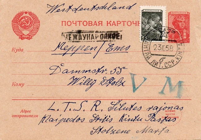 MAP MEMEL / Lithuania from Kinten / Heidekrug to Meppen. £3.43 ...