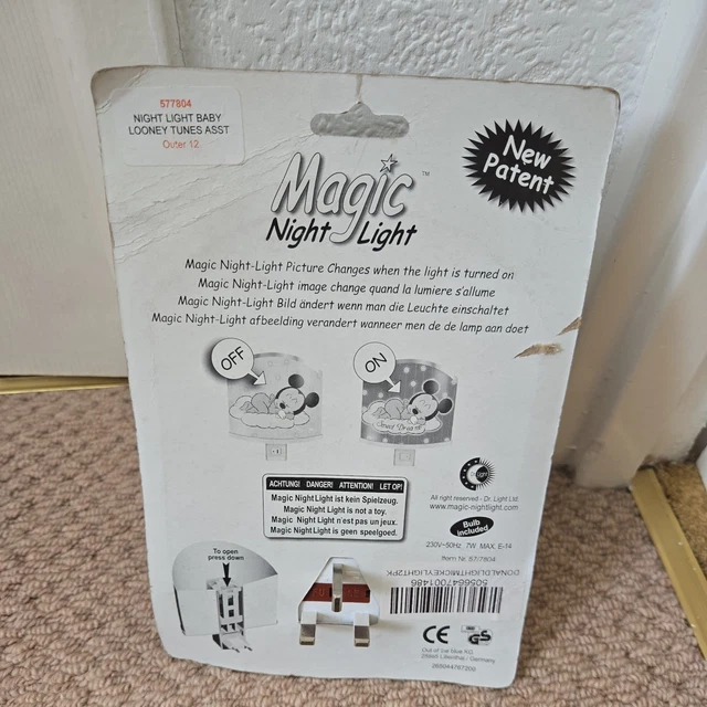 BABY LOONEY TUNES Mickey Mouse Magic Night Light UK plug £3.00 - PicClick UK