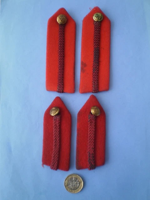 TWO PAIRS OF British Army Officers Red Tab Gorget Rank Lapel Badges GV ...
